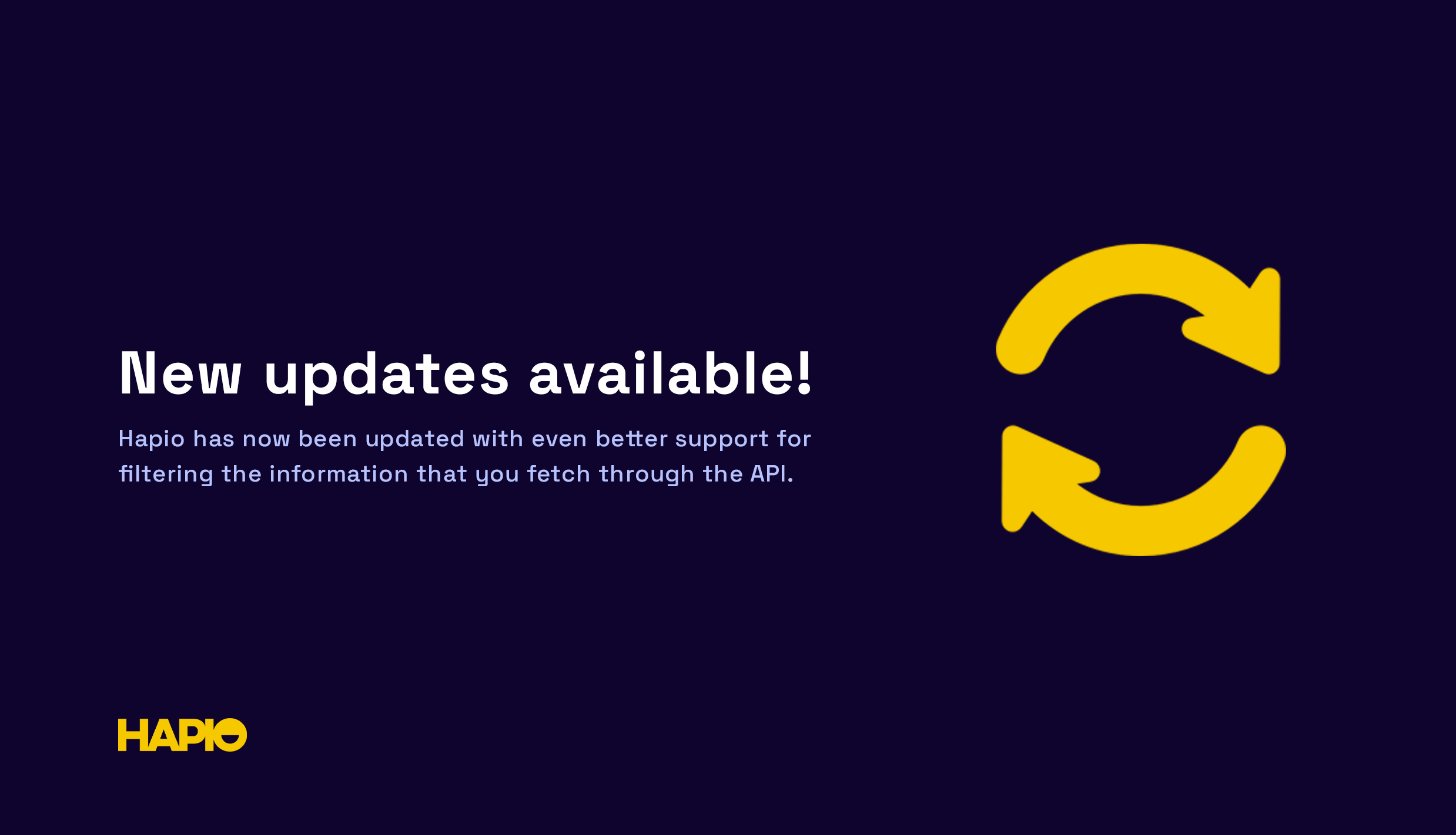 New updates available for filtering information - Hapio