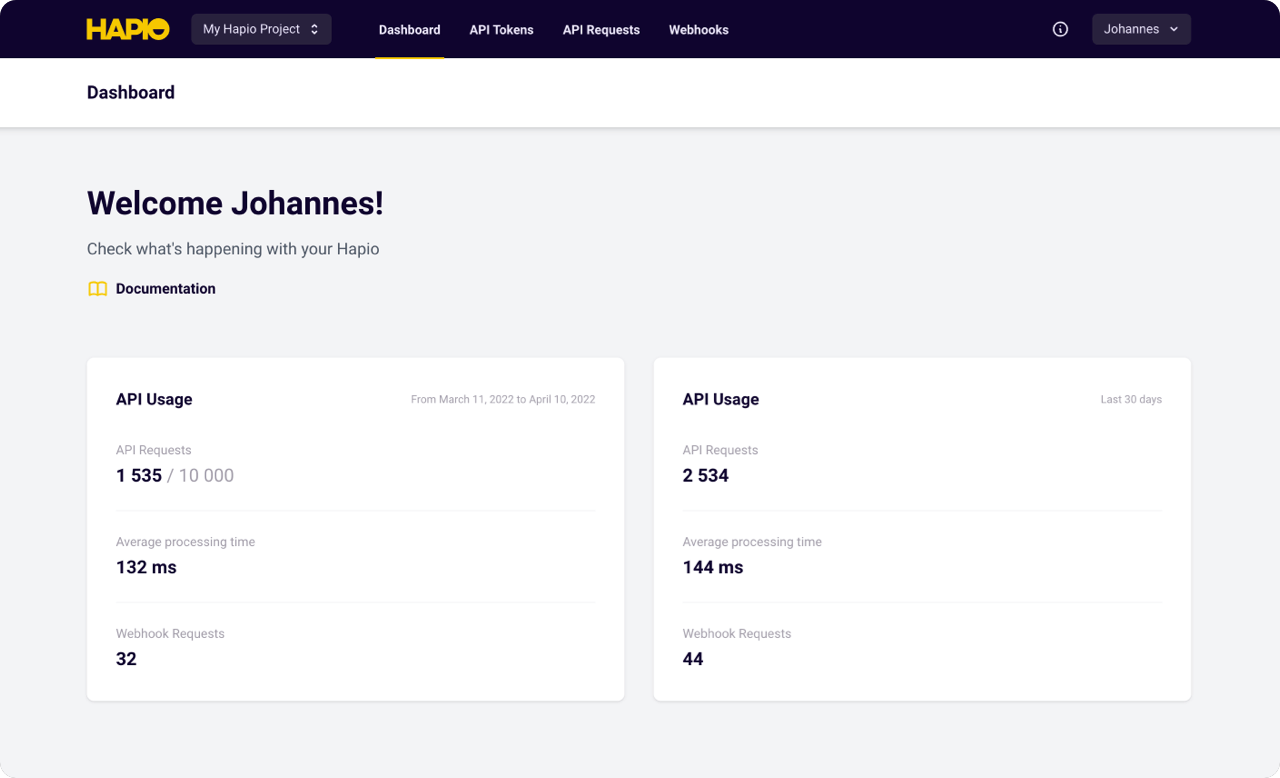 Developer Portal - Hapio